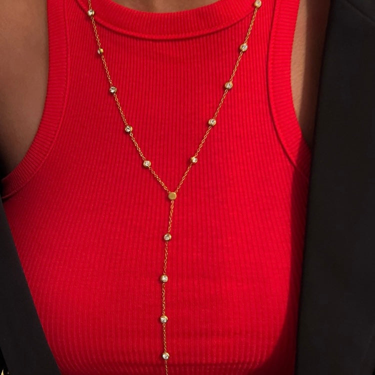 LAYERED Y DIAMOND NECKLACE – Southern Bling Boutique